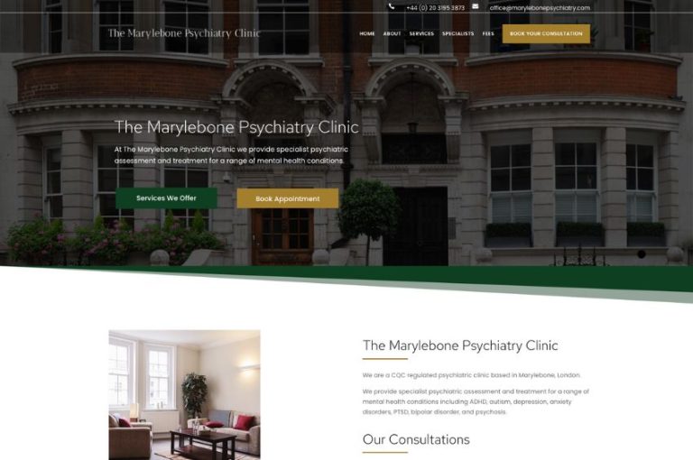 Psychiatry Clinic Website Design